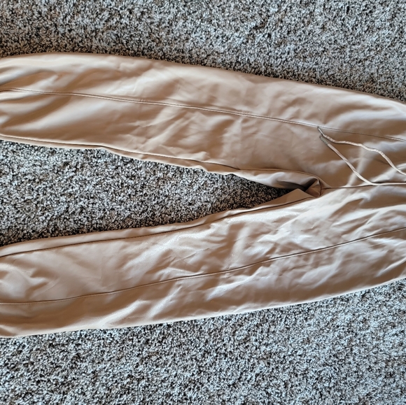 Shein Pants And Jumpsuits Nude Leather Pants Poshmark